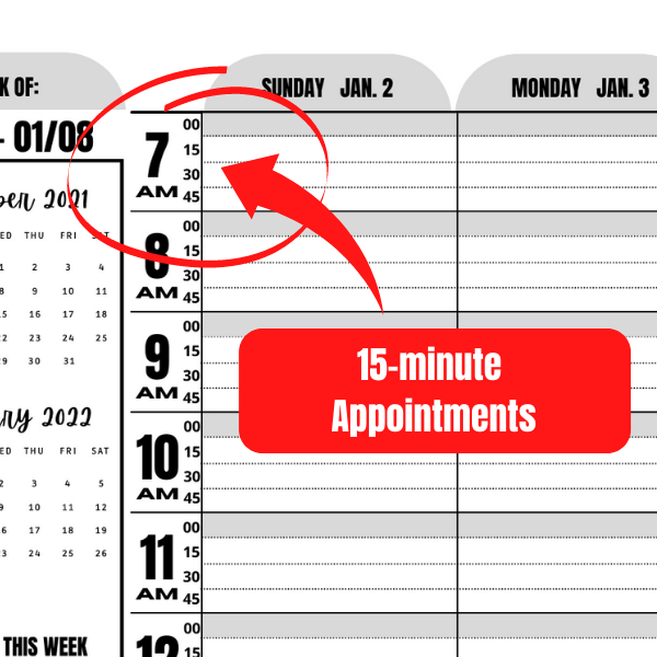 Daily Appointment Book for Service Professionals